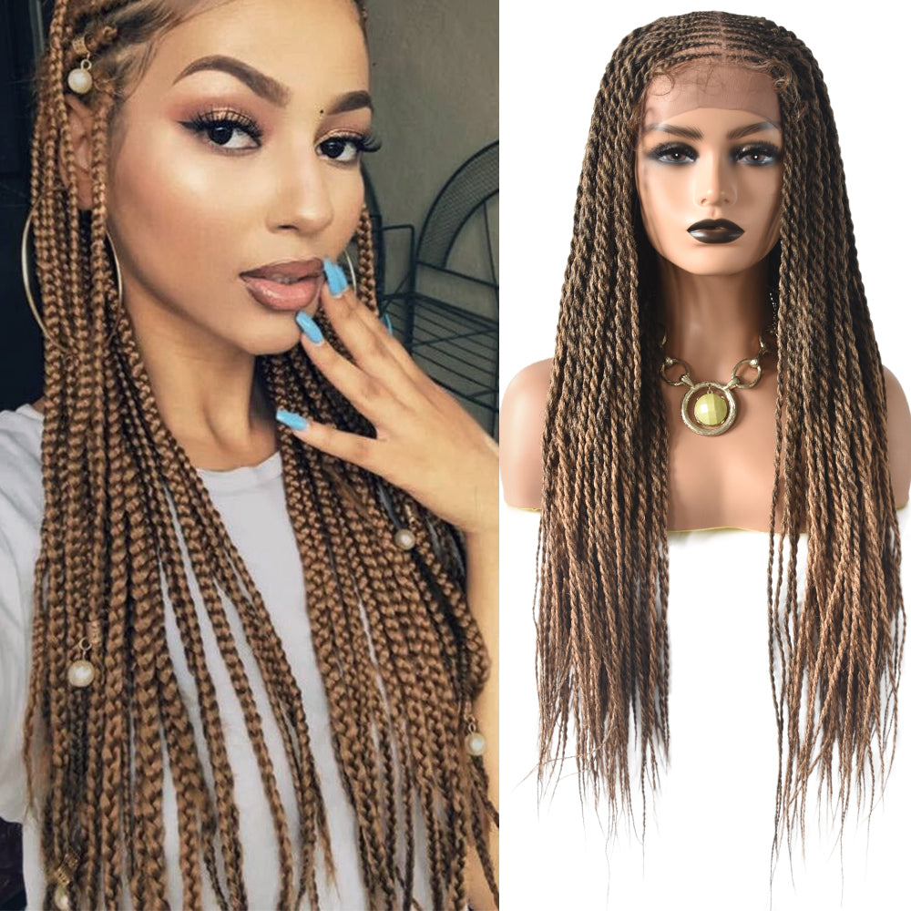 Gamay Hair LL603001G 31" Long Braids Lace Front Wigs Hand Tied Heat Re
